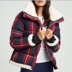 SAM. | Jackets & Coats | Makenzie Shearling Plaid Jacket Red And Blue ...